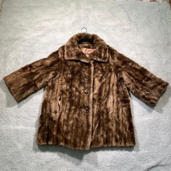 Sears | Jackets & Coats | Vintage Sears Faux Fur Coat Womens 6s70s ...